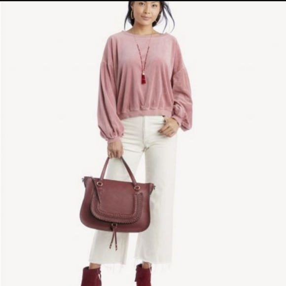 1. State | Tops | State Berry Color Velour Top | Poshmark